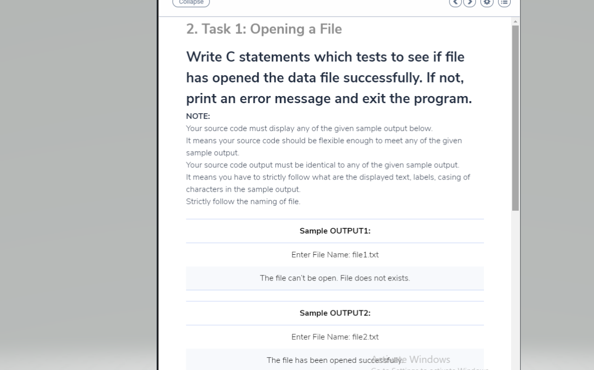 Solved 9 2. Task 1: Opening a File Write C statements which | Chegg.com