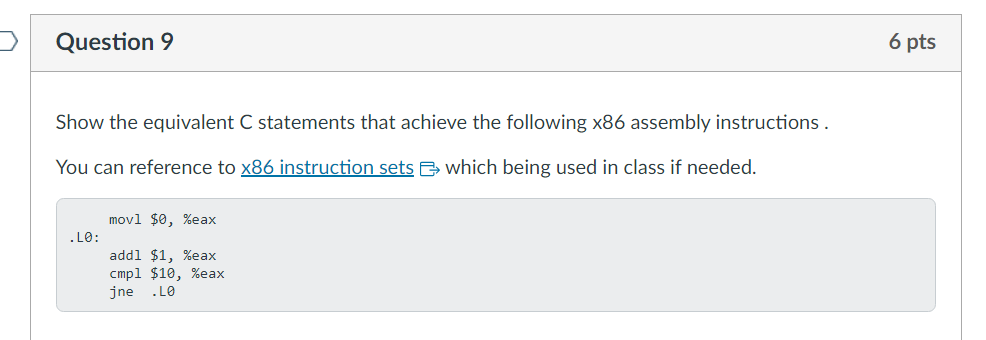 Solved Show the equivalent C statements that achieve the | Chegg.com