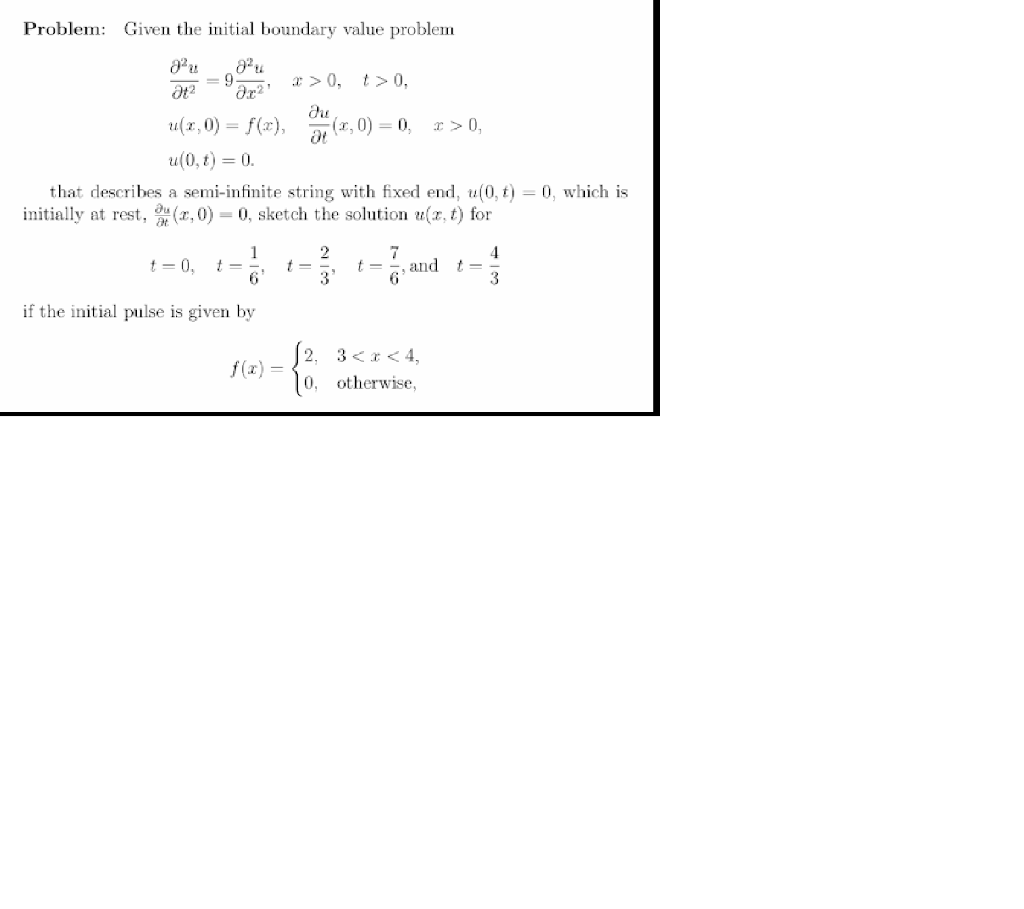 Solved Problem Given The Initial Boundary Value Problem
