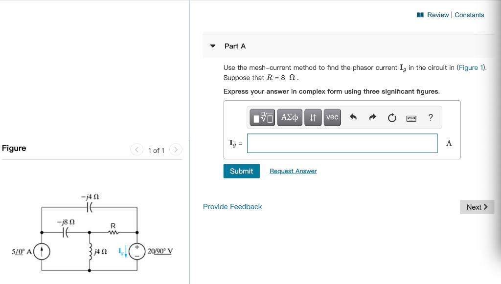 Solved A Review Constants Part A Use the mesh-current method | Chegg.com