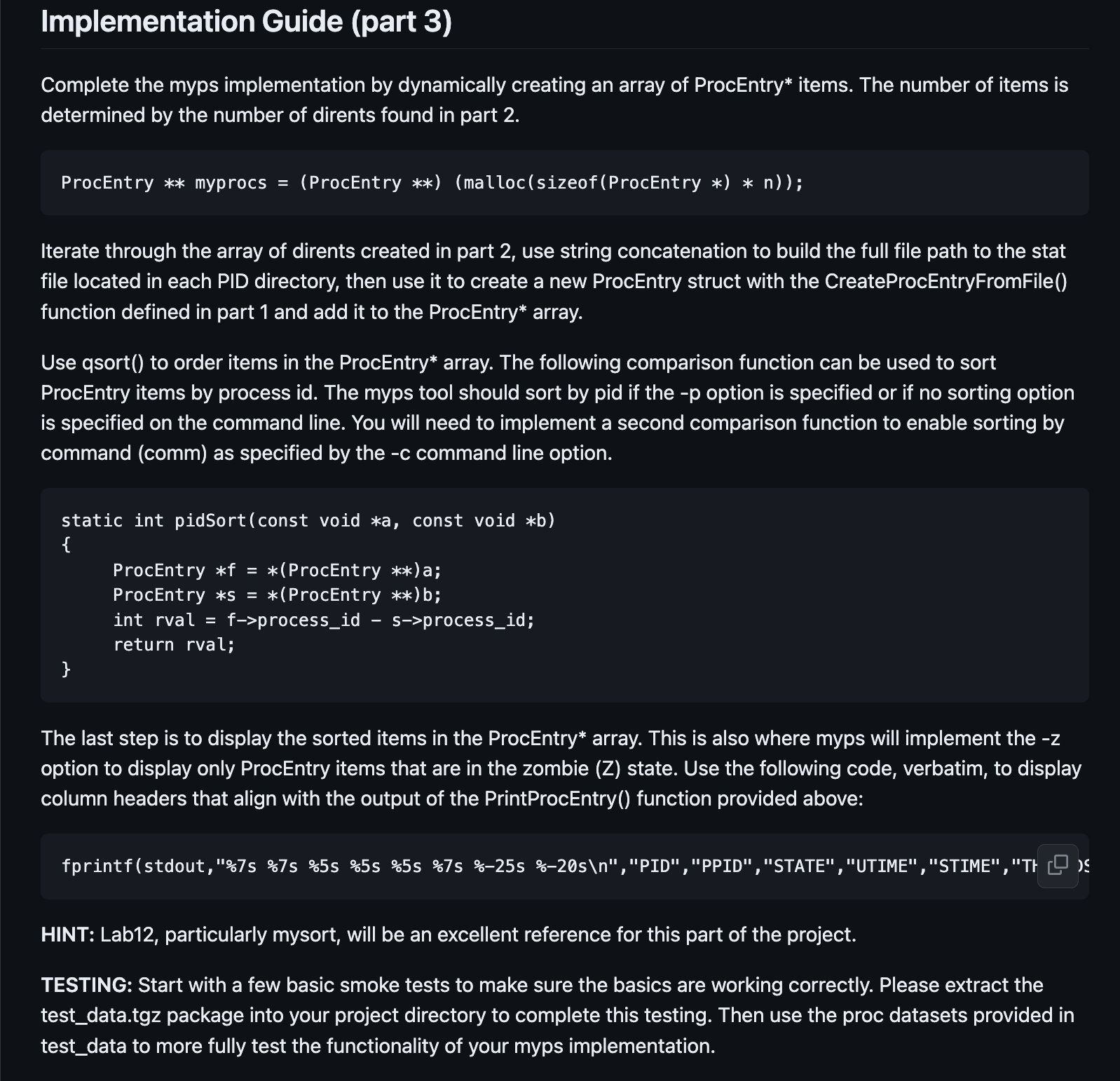 Solved Implementation Guide (part 1) The myps tool will | Chegg.com