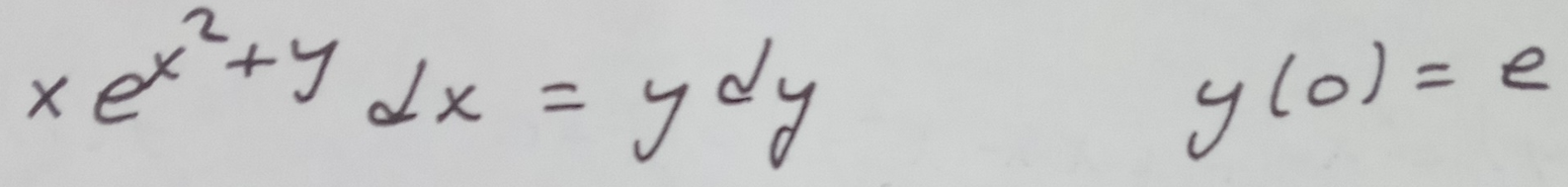 Solved xex2+ydx=ydyy(0)=e | Chegg.com