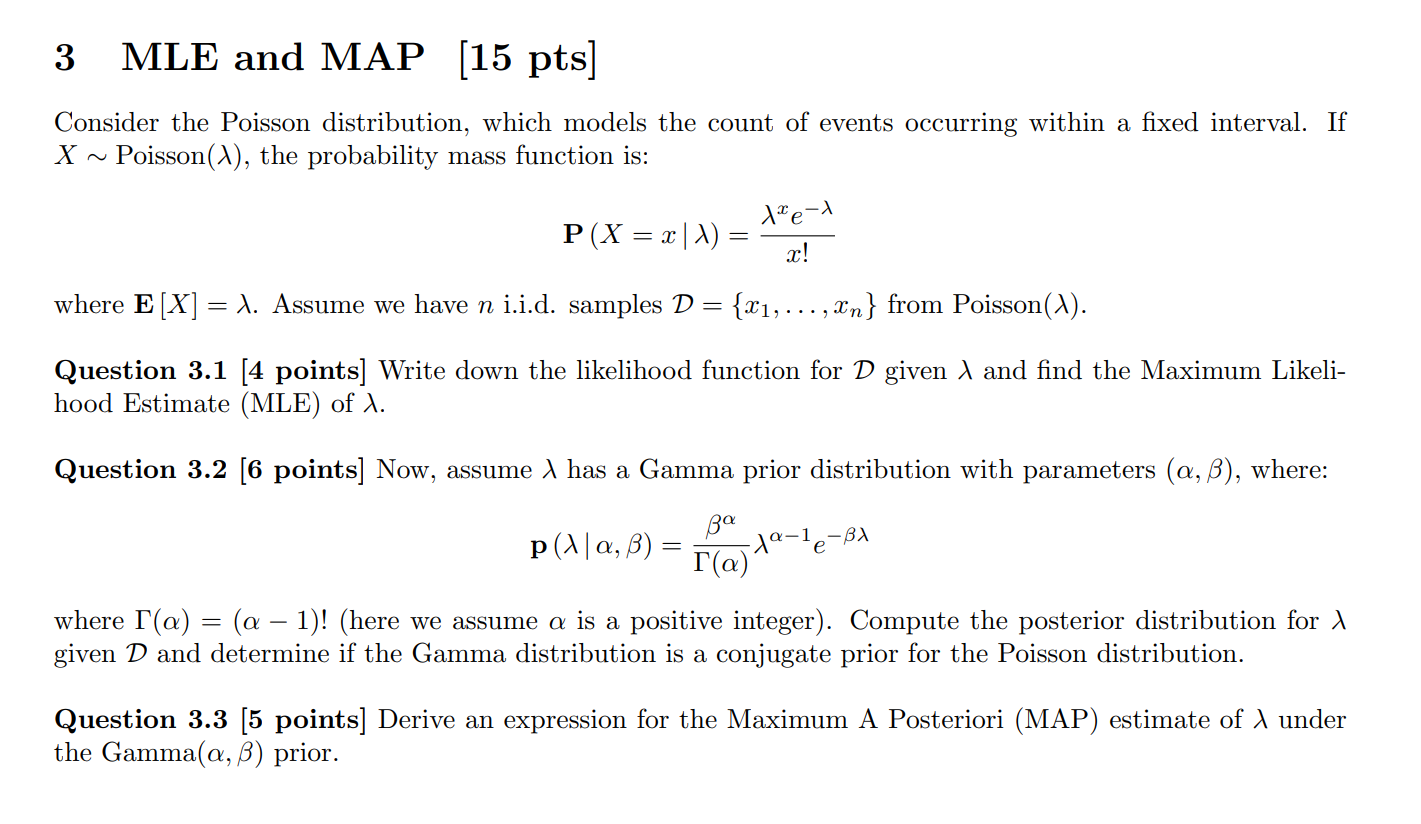 Solved Show me ﻿the steps to ﻿solve3 ﻿MLE and MAP | Chegg.com