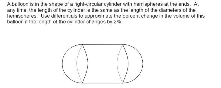 Solved A balloon is in the shape of a right-circular | Chegg.com