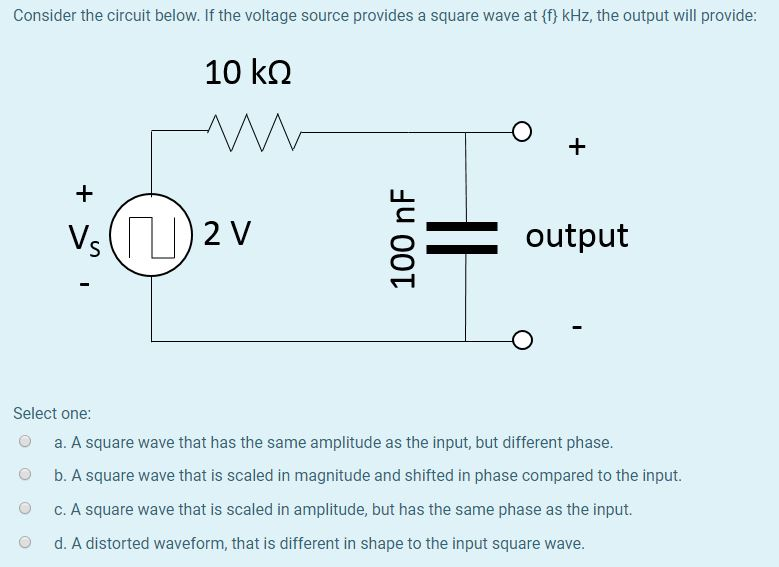 Solved Consider the circuit below. If the voltage source | Chegg.com