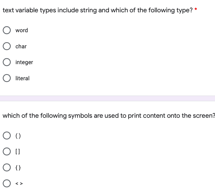 Solved text variable types include string and which of the | Chegg.com
