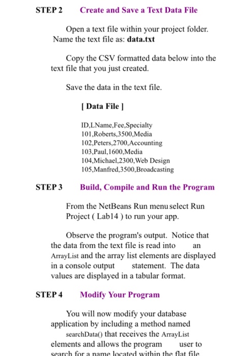 Solved Figure 1 Source Code for the Database File Processing | Chegg.com