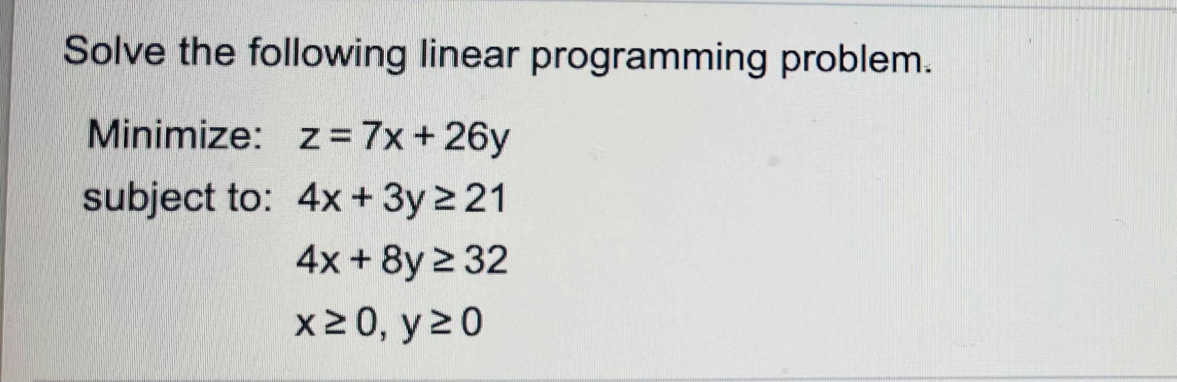 Solved A. What is the minimum value of z? (Type an integer | Chegg.com