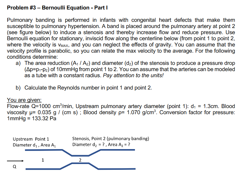 Solved Problem \#3 - Bernoulli Equation - Part I Pulmonary | Chegg.com