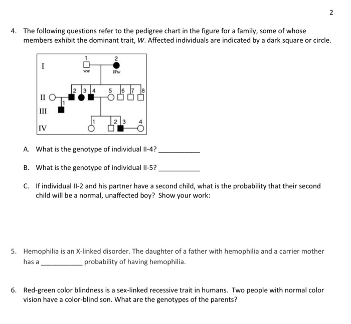 Solved 4. The following questions refer to the pedigree | Chegg.com