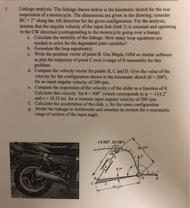 Solved 1. Linkage analysis: The linkage shown below is the | Chegg.com