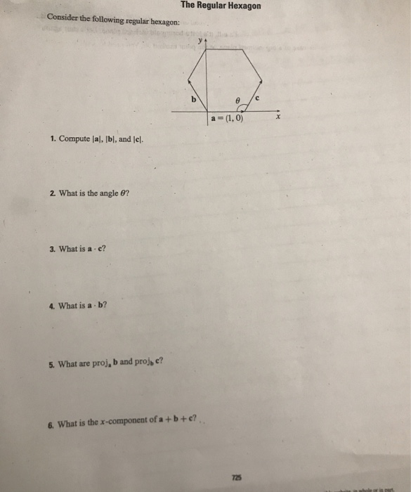 Solved The Regular Hexagon Consider the following regular | Chegg.com