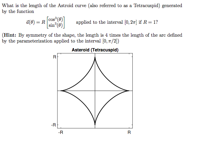 Solved What is the length of the Astroid curve also referred | Chegg.com