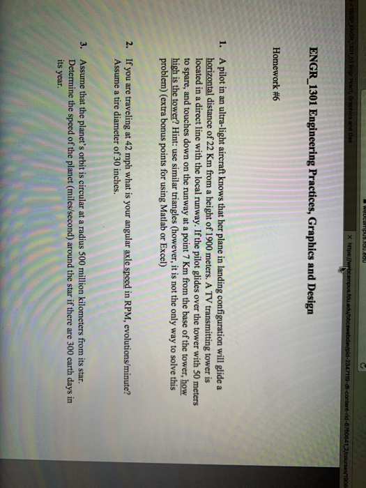 Solved 2347119 ENGR 1301 Engineering Practices, Graphics and | Chegg.com