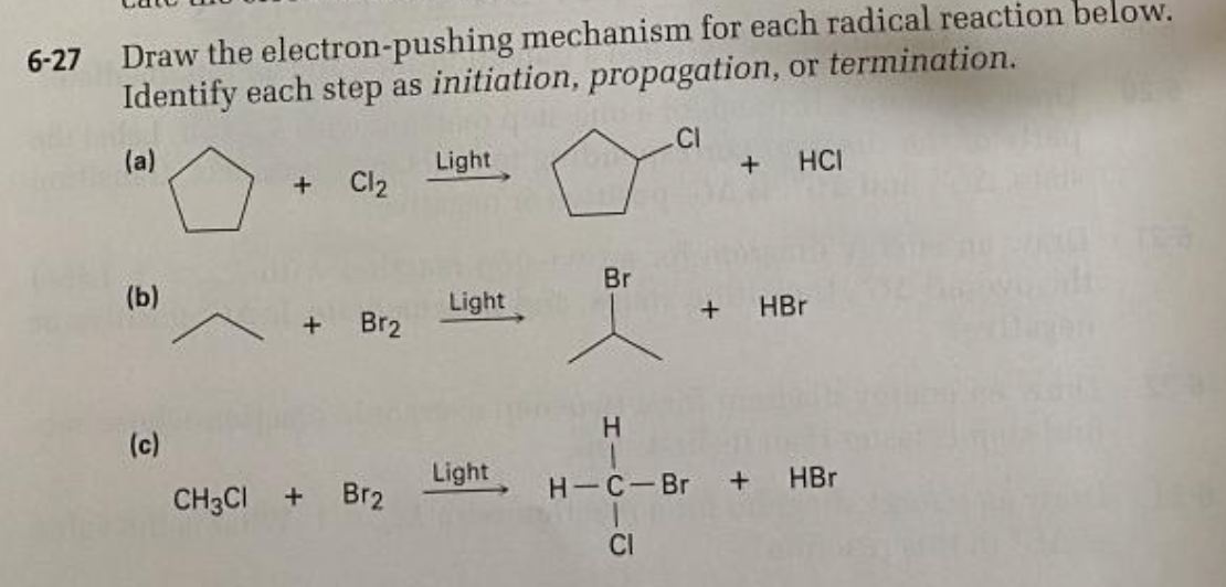 Solved 6-27 Draw the electron-pushing mechanism for each | Chegg.com