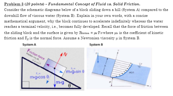 Solved Problem 3 (20 points) - Fundamental Concept of Fluid | Chegg.com
