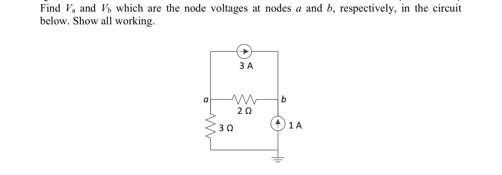 Solved Find Va and Vb which are the node voltages at nodes a | Chegg.com