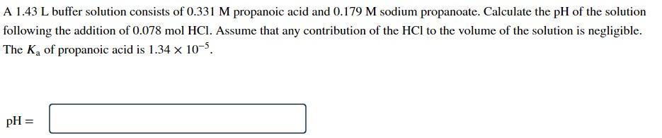 Solved A 1.43 L buffer solution consists of 0.331 M | Chegg.com