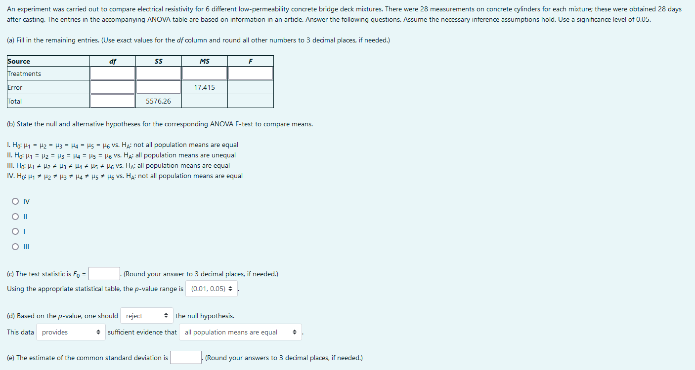 Solved (a) Fill in the remaining entries. (Use exact values | Chegg.com