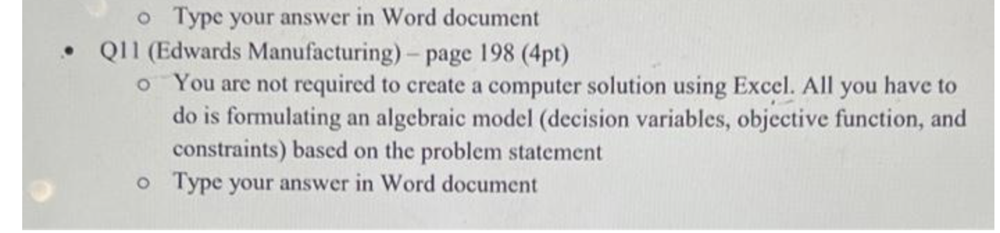 Solved Type your answer in Word document Q11 (Edwards | Chegg.com