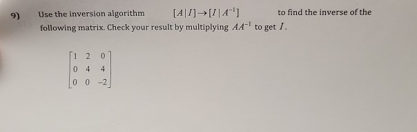 Solved 9 Use The Inversion Algorithm 41 14 To Find The 