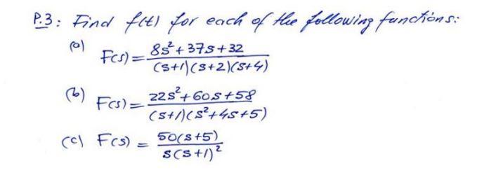 Solved P.3: Find flt) for each of the following functions: | Chegg.com