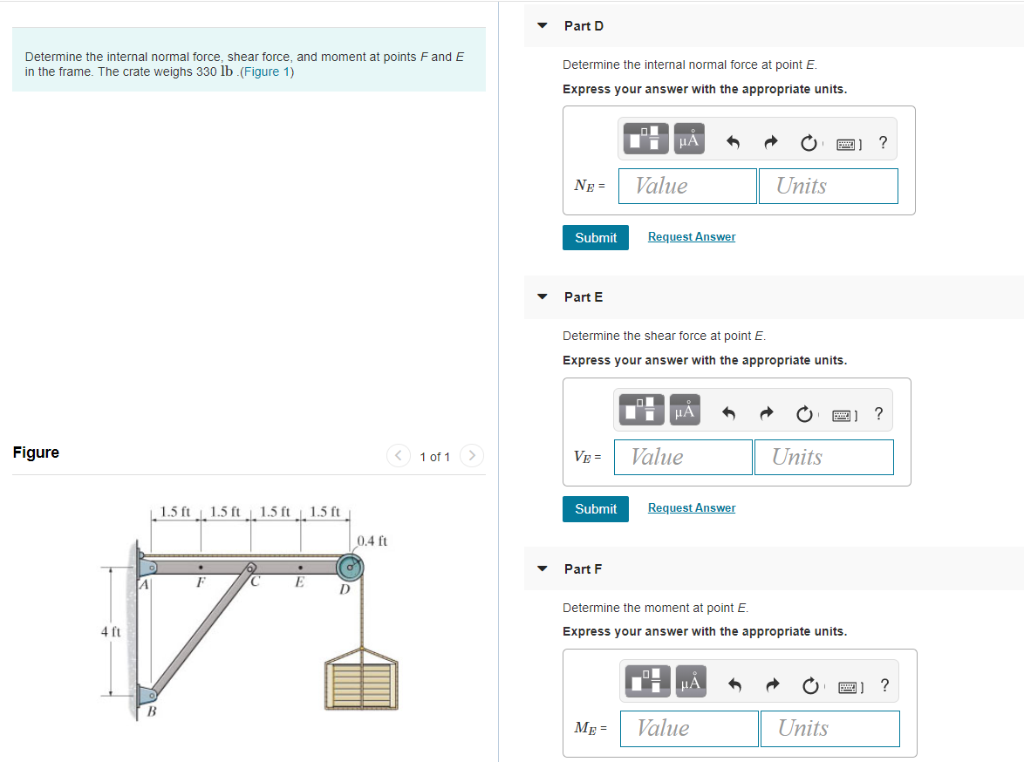 Solved Part A Determine the internal normal force, shear | Chegg.com