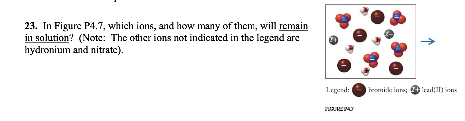 Solved 23. In Figure P4.7, which ions, and how many of them, | Chegg.com