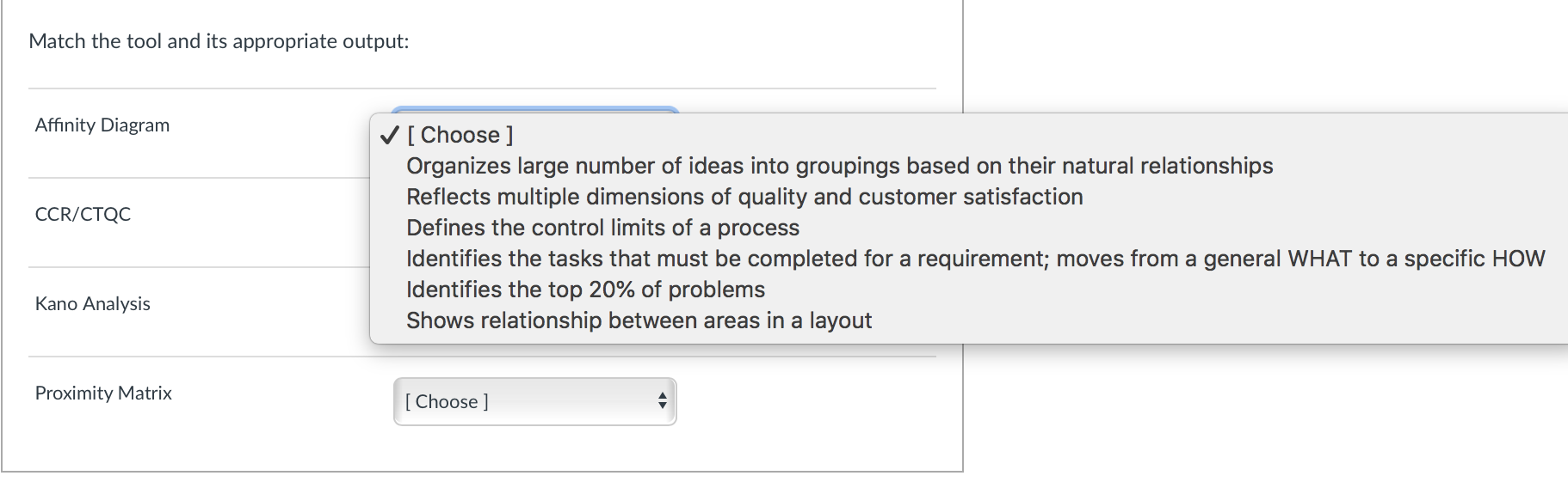 Solved Match the tool and its appropriate output: Affinity | Chegg.com