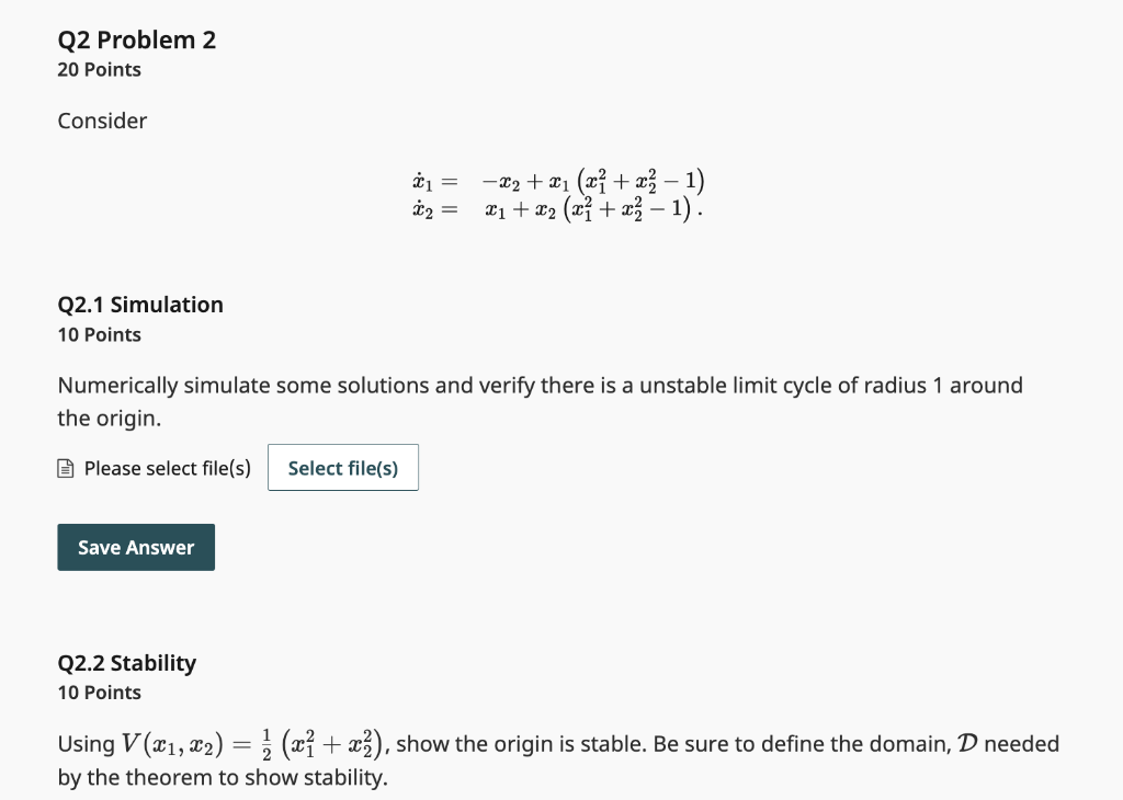 Solved Q2 Problem 2 20 Points Consider