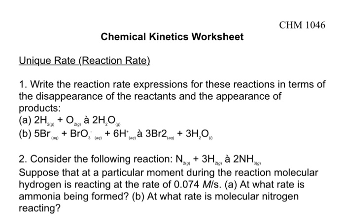 Solved Write the reaction rate expressions for these | Chegg.com