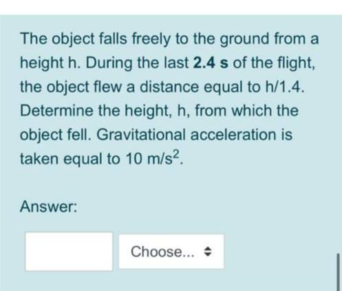 Solved The object falls freely to the ground from a height | Chegg.com