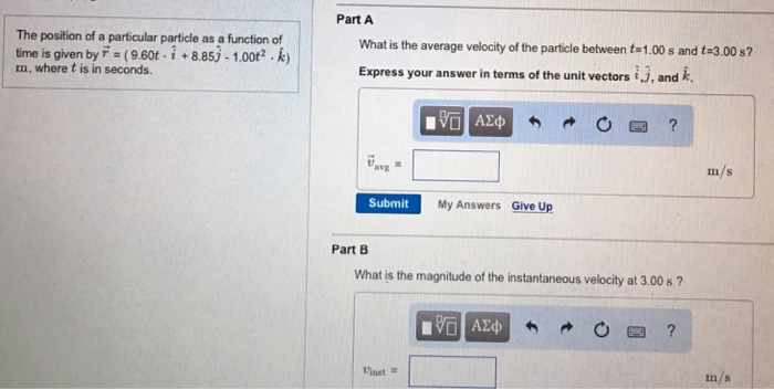 Solved Part A The position of a particular particle as a | Chegg.com