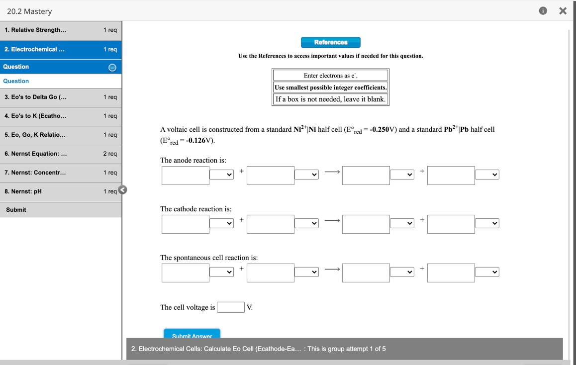 Solved 20.2 Mastery 1. Relative Strength... 1 reg References | Chegg.com