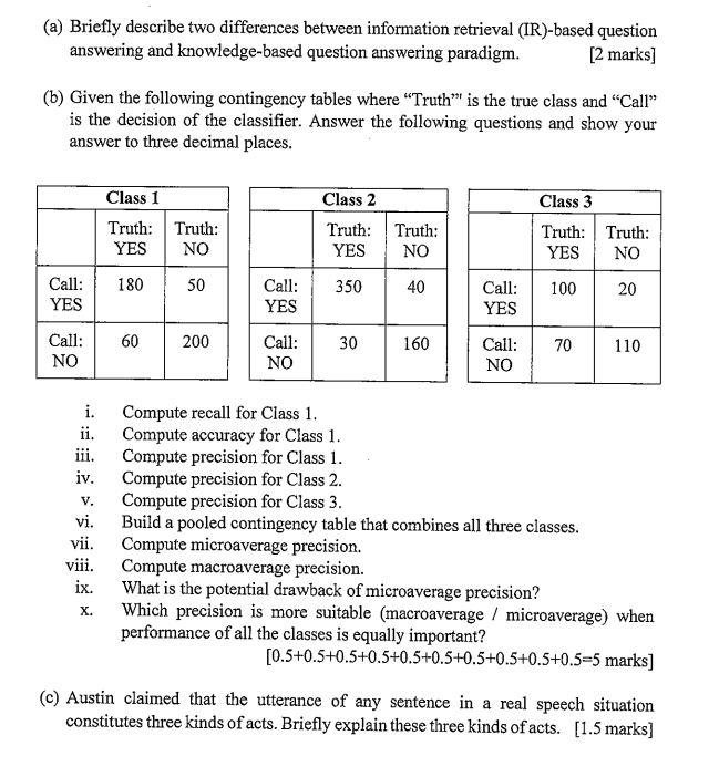 Solved (a) Briefly describe two differences between | Chegg.com