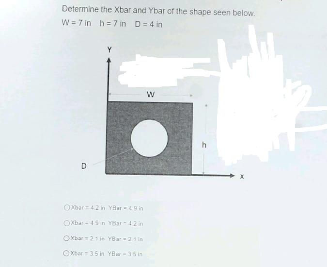 Solved Determine the Xbar and Ybar of the shape seen below. | Chegg.com