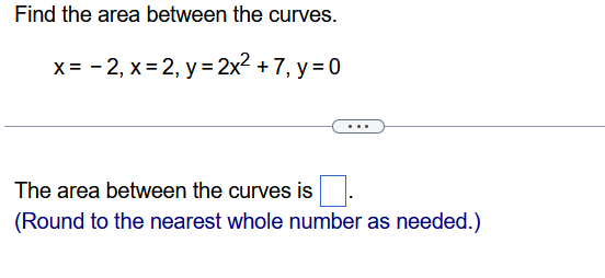 Solved Find the area between the curves. | Chegg.com