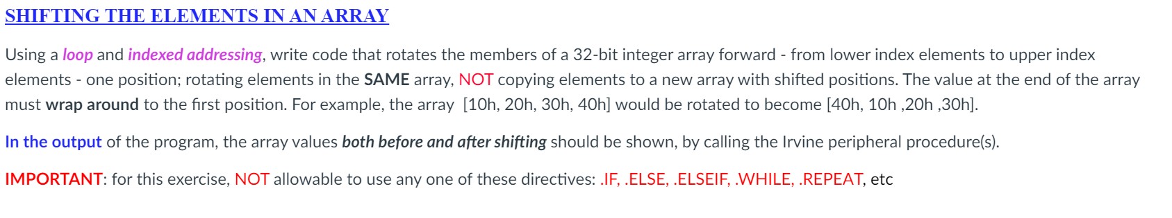Solved Using A Loop And Indexed Addressing Write Code That 