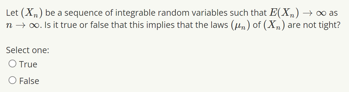 Solved Let (Xn) be a sequence of integrable random variables | Chegg.com