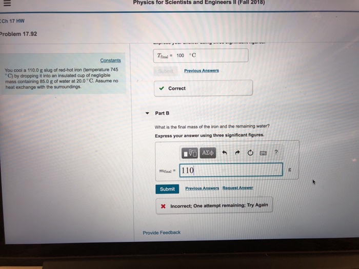 Solved Physics for Scientists and Engineers II (Fall 2018) | Chegg.com