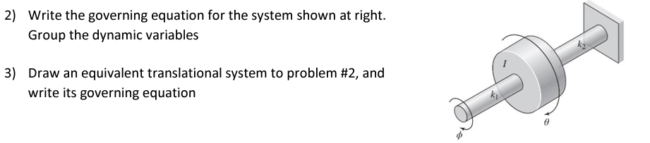 Solved 2) Write the governing equation for the system shown | Chegg.com