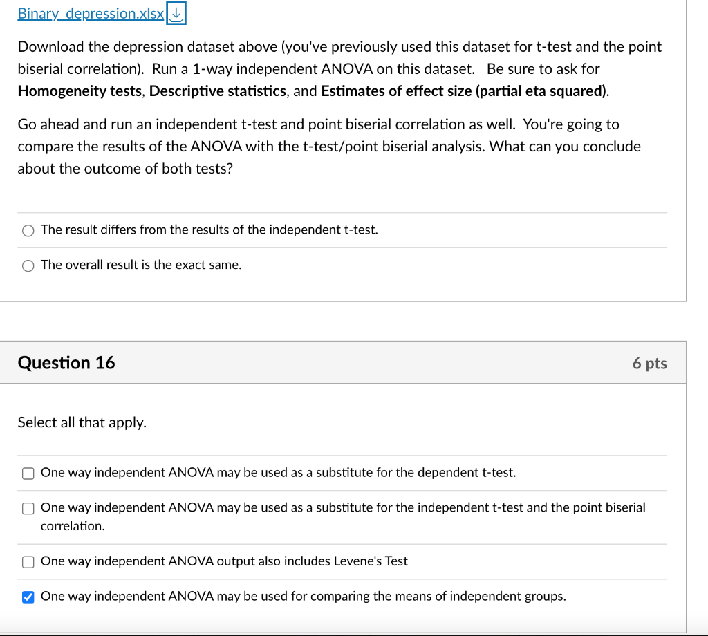 Download the depression dataset above (you've | Chegg.com