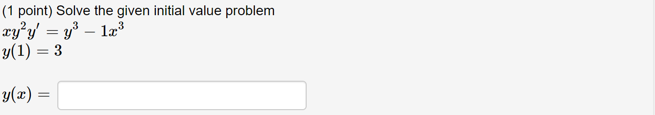 Solved (1 point) Solve the given differential equation by | Chegg.com