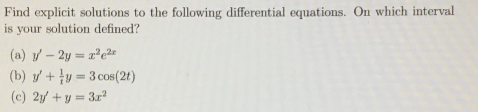 Solved Find explicit solutions to the following differential | Chegg.com
