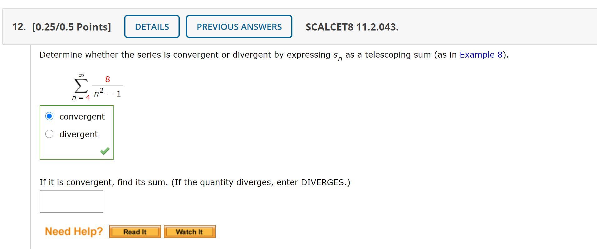 Solved 12. [0.25/0.5 Points] DETAILS PREVIOUS ANSWERS | Chegg.com
