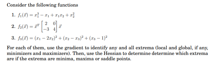 Solved Consider the following functions 1. | Chegg.com
