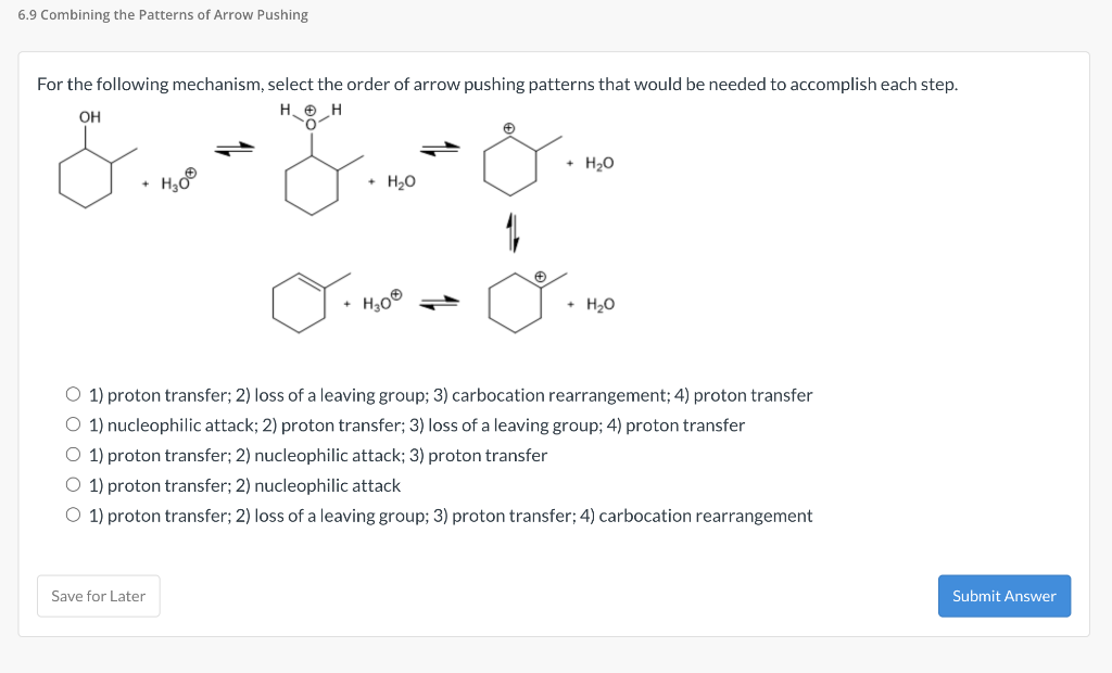 Solved 6.9 Combining the Patterns of Arrow Pushing For the | Chegg.com