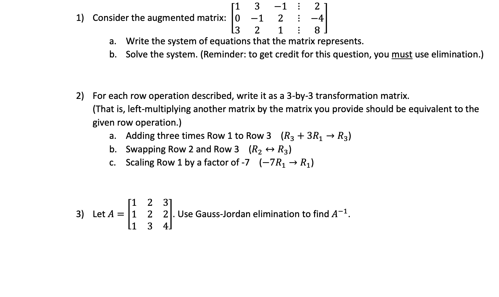 Solved Consider the augmented matrix: | Chegg.com