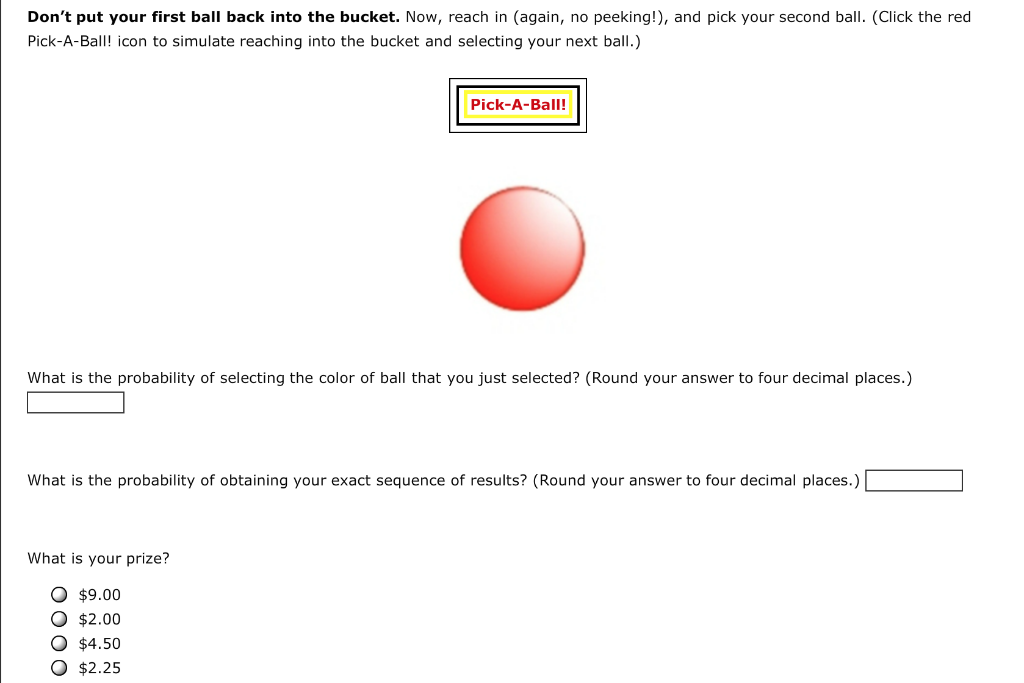 Solved 5. Pick-a-Ball Aa Aa In the game of Pick-A-Ball, | Chegg.com