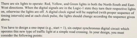 Solved Draw a Moore state diagram of the following traffic | Chegg.com